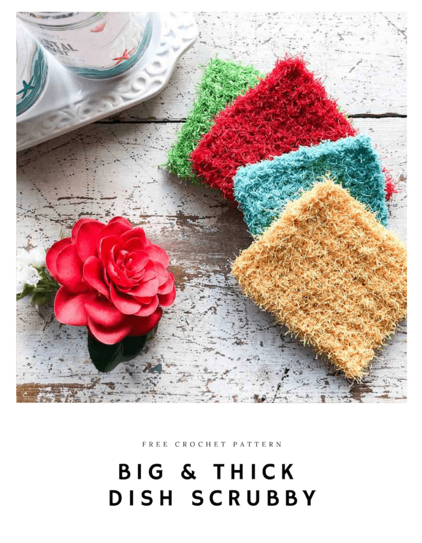 Big & Thick Crochet Dish Scrubbies: Free Pattern for Amazing Kitchen ...