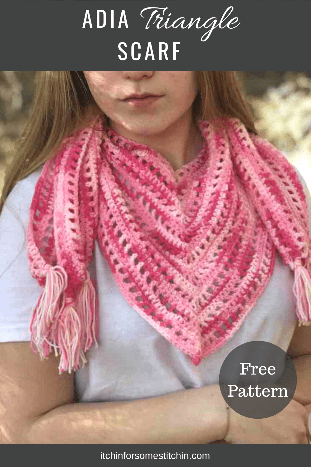 Free Crochet Pattern: Adia Triangle Scarf for a Stylish Spring and Summer