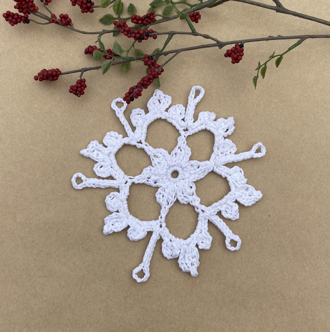 Floral Crochet Snowflake: A Serene Winter Decoration